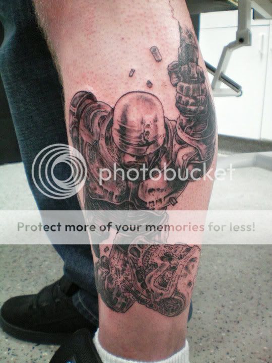 Robocop Leg Tattoos